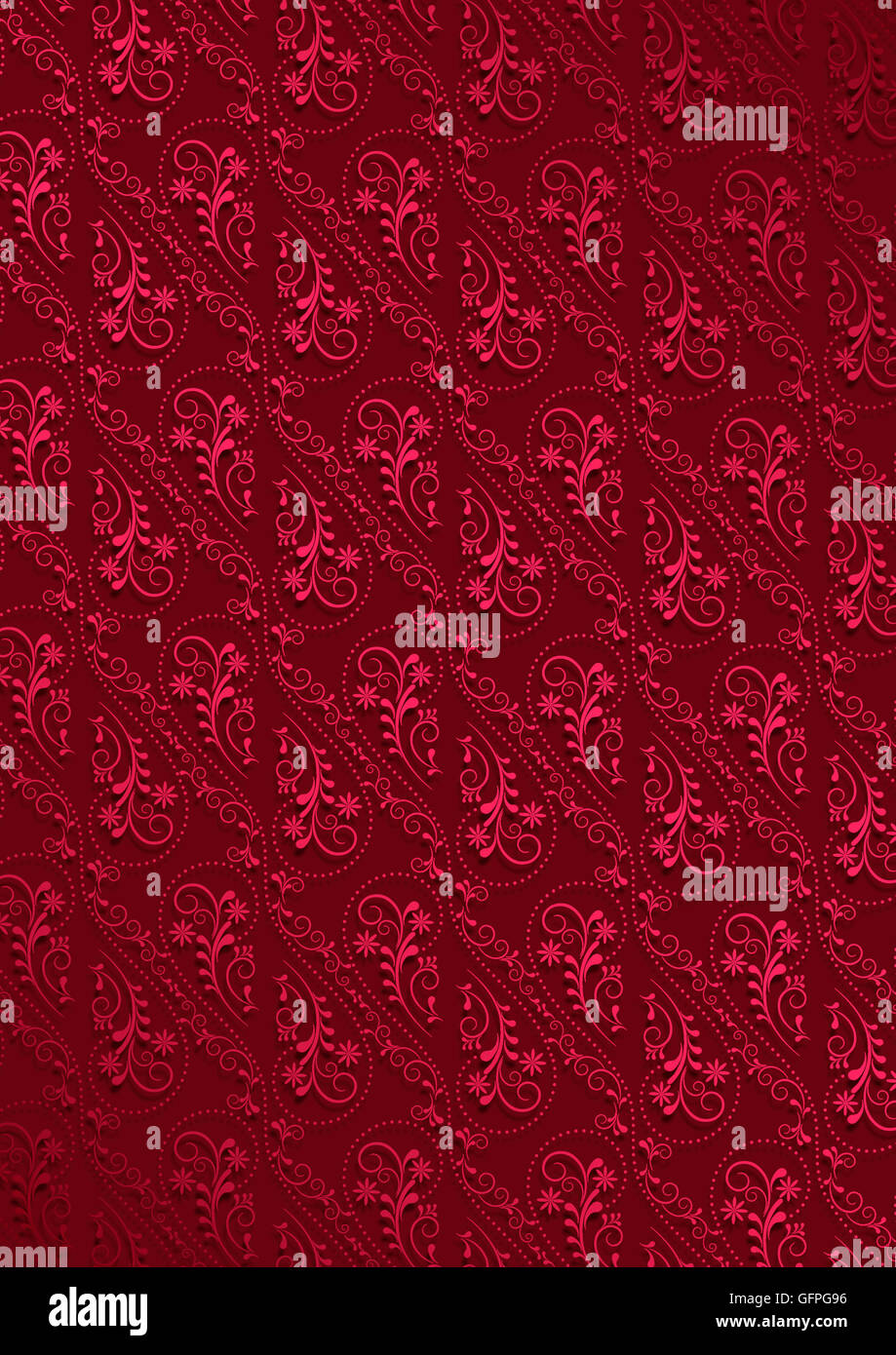 Claret background with seamless crimson pattern Stock Photo - Alamy