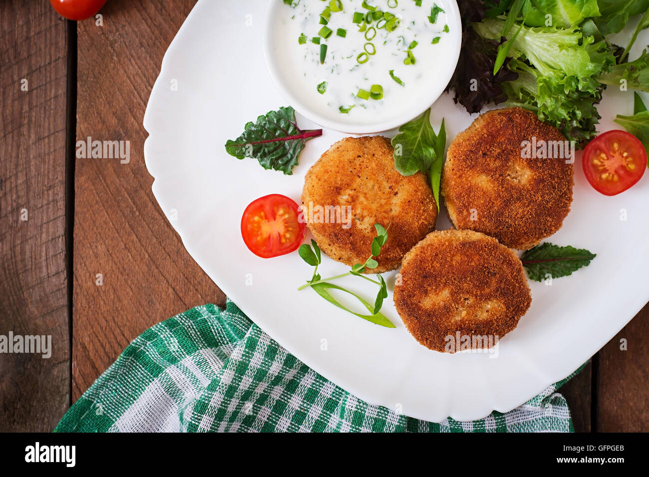 Crispy chicken burger top view hi-res stock photography and images - Alamy