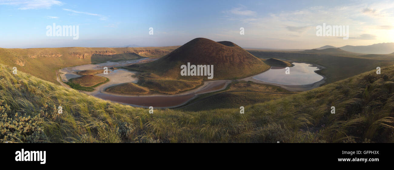 Meke Gölü crater lake, maar type crater with salt lake and cinder cone ...