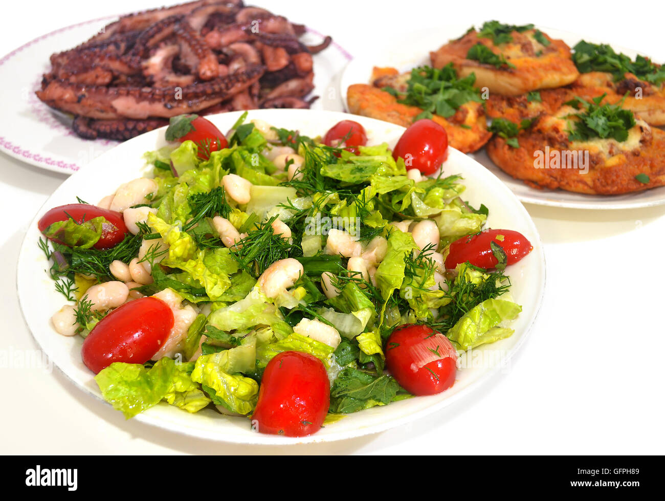 traditional greek food - Clean Monday food Stock Photo - Alamy