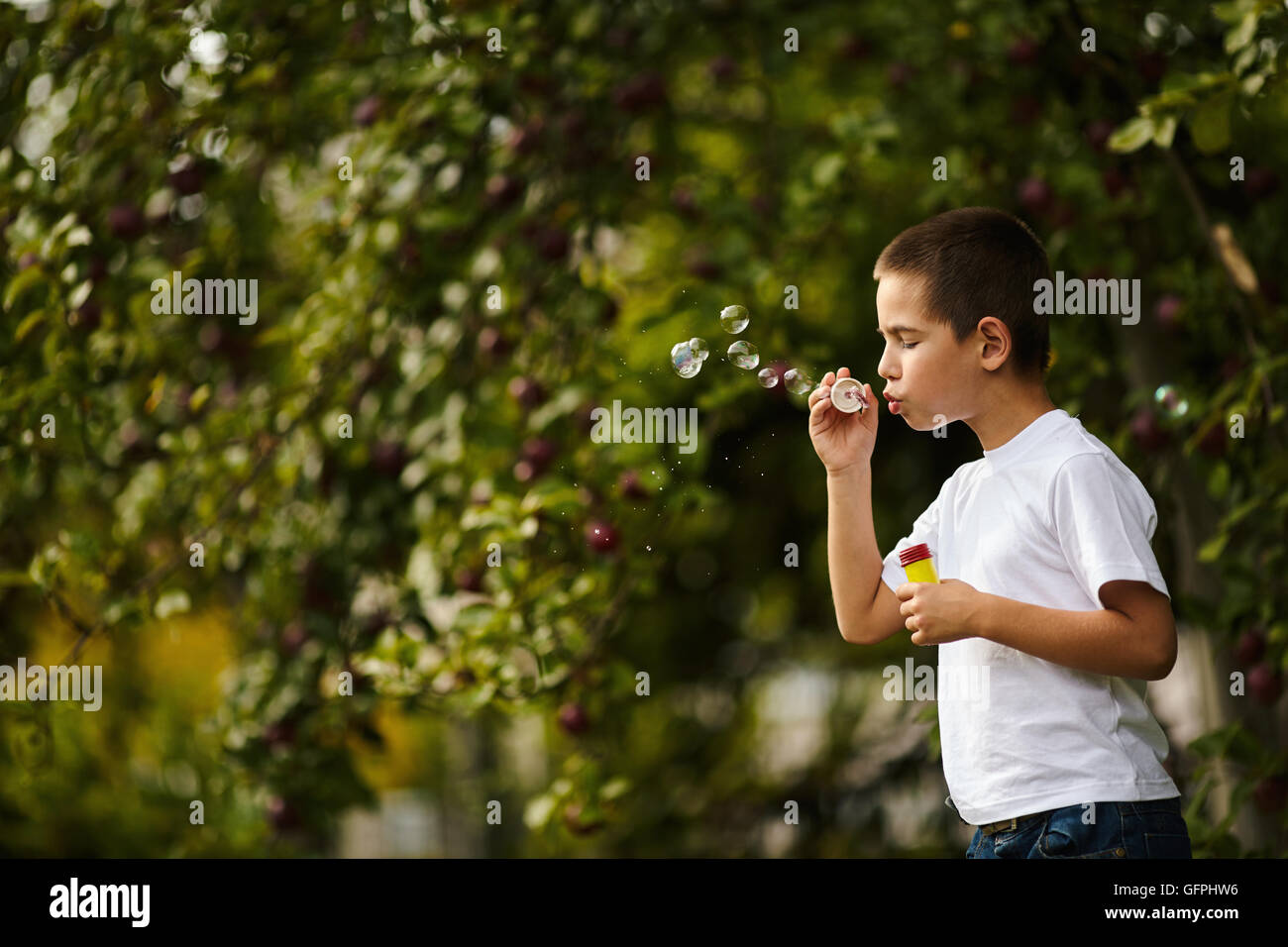 little boy with bubbles Stock Photo - Alamy