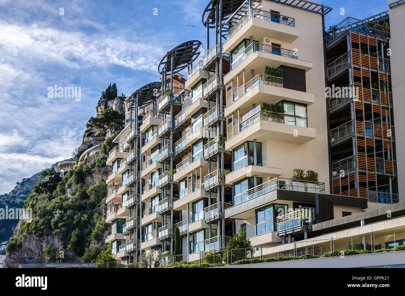 Modern houses in the mountains of Monaco Stock Photo - Alamy