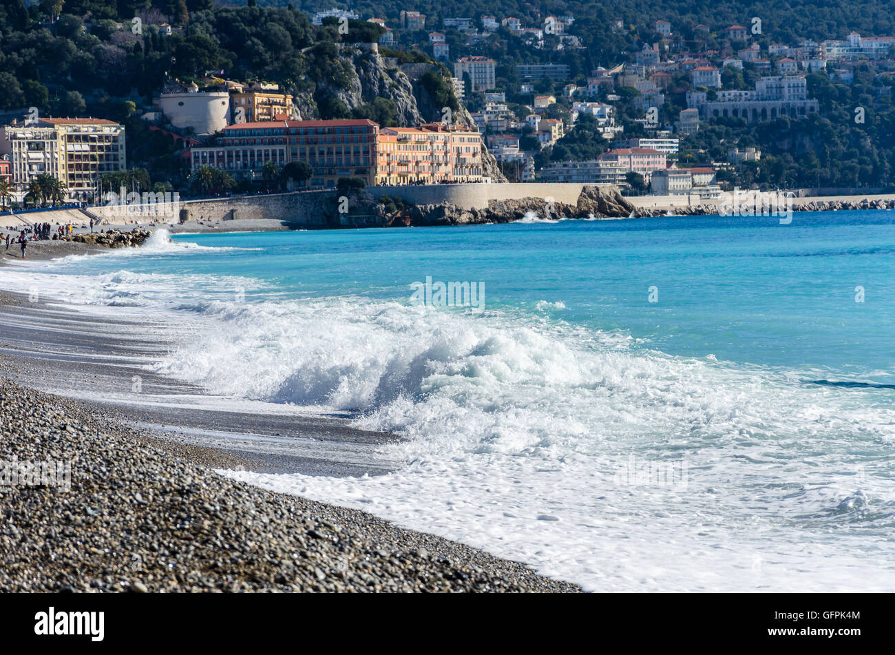 Angel bay and hills in Nice, France Stock Photo - Alamy