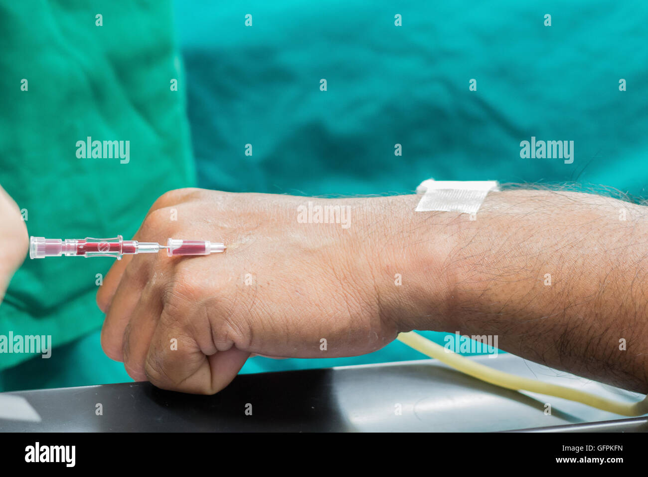 nurse input injection plug Stock Photo - Alamy