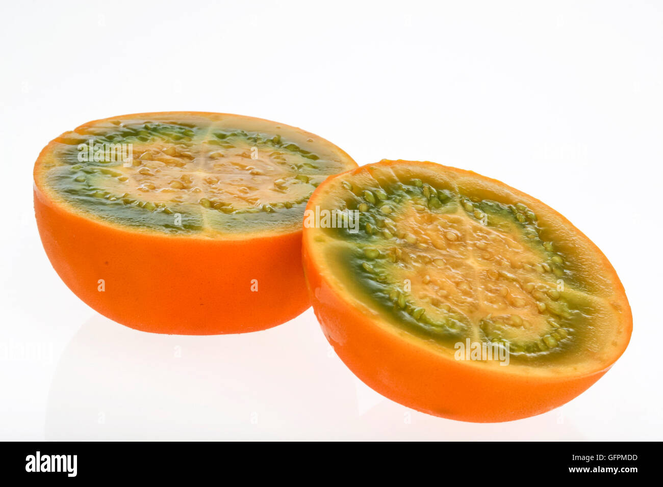 Lulo (Solanum quitoense) isolated in white background Stock Photo - Alamy