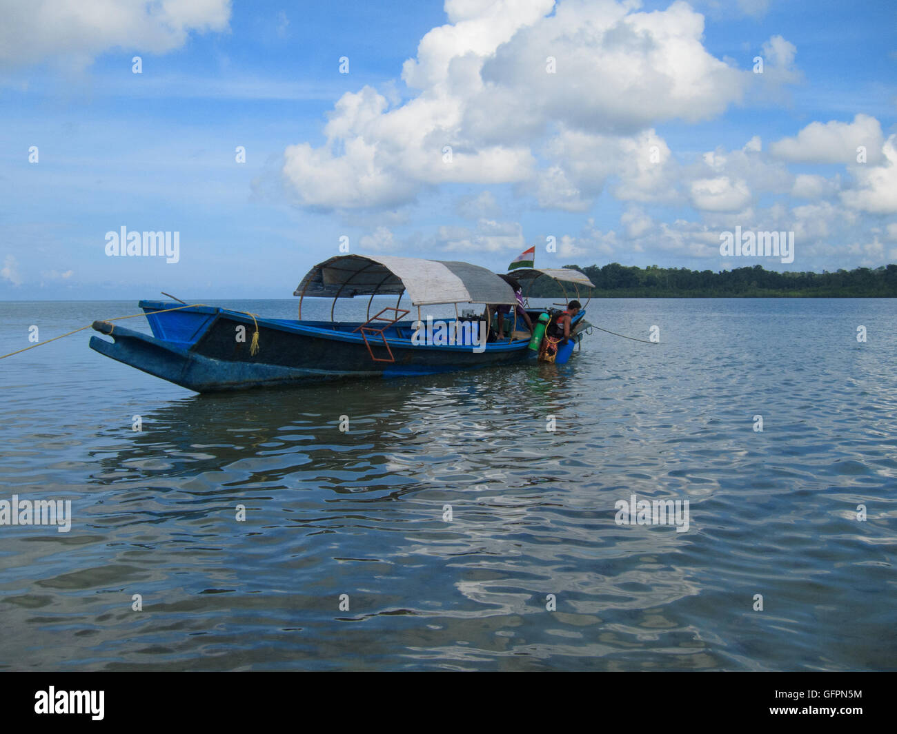 A boat carrying Scuba Diving equipments (photographed in Andaman ...
