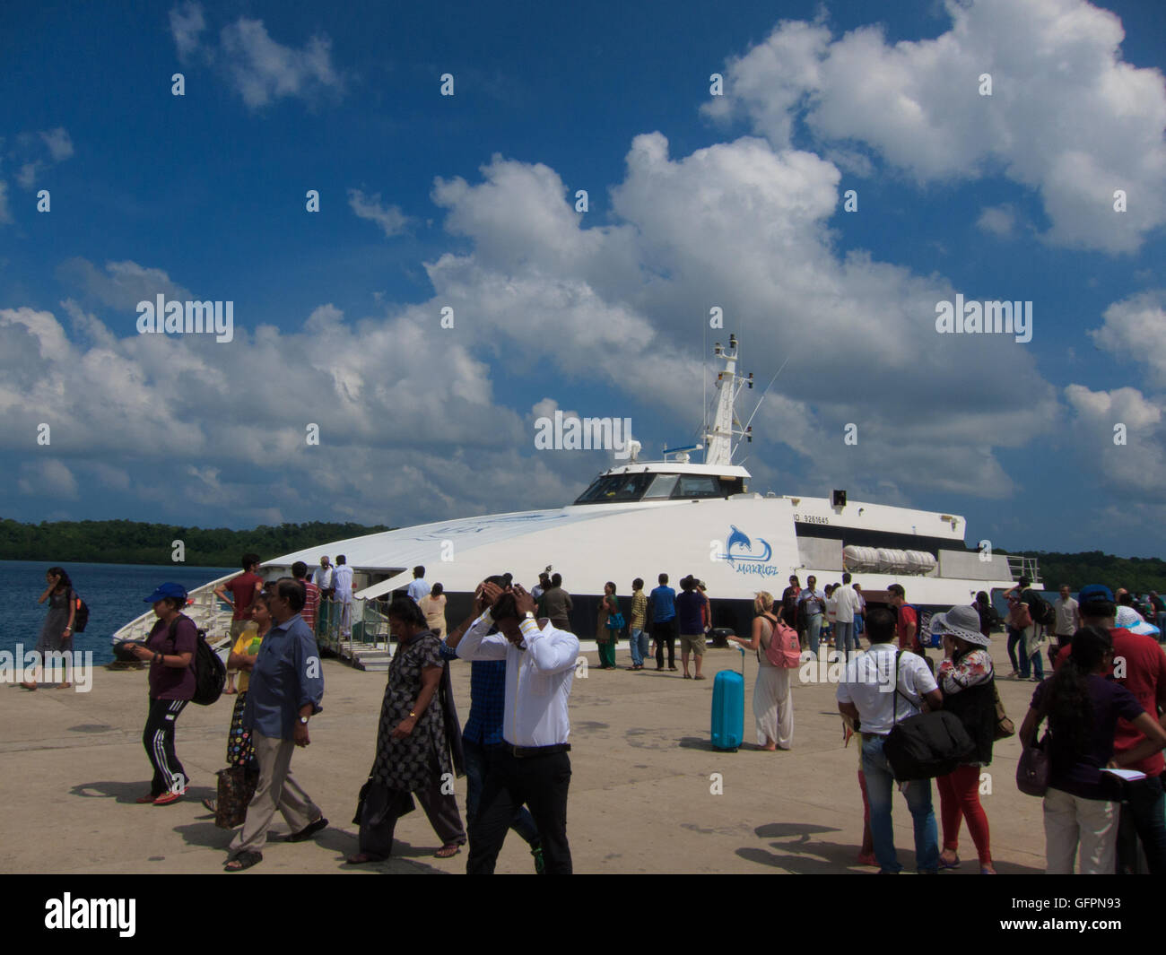 Catamaran at Havelock Jetty Stock Photo - Alamy