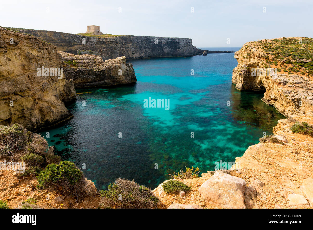 Sea bay in stone desert Stock Photo - Alamy