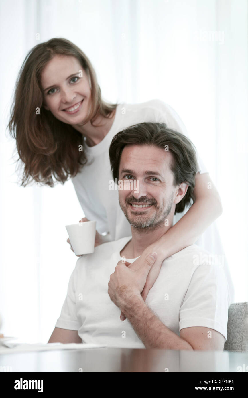 Portrait happy couple home hi-res stock photography and images - Alamy