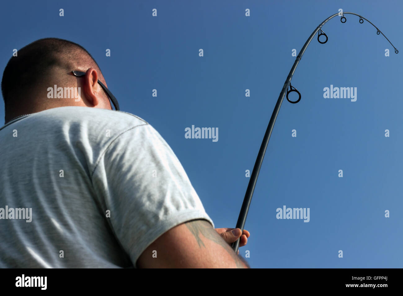 Cartoon Fishing Pole Bending