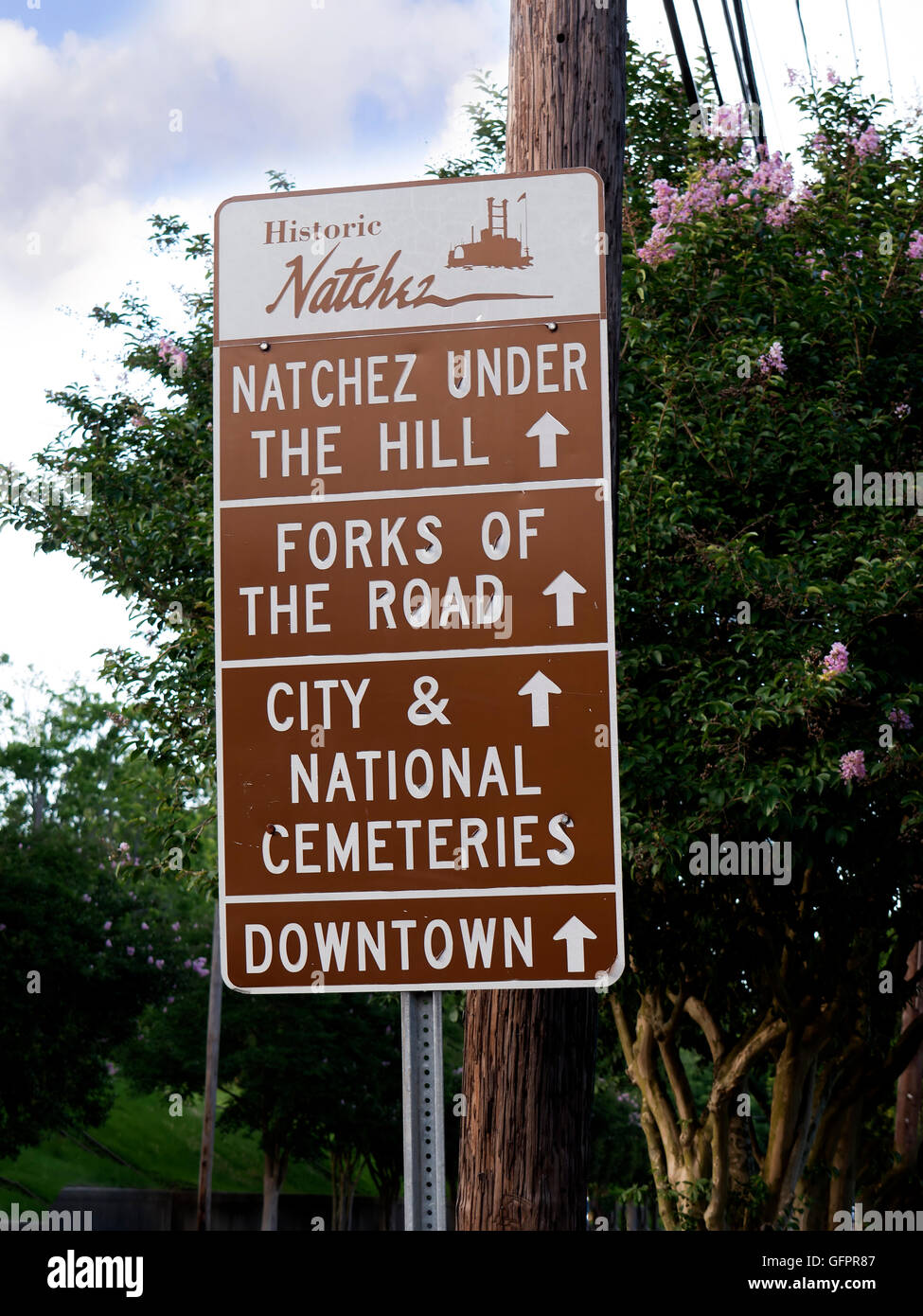 Signpost in Natchez Mississippi in the USA Stock Photo - Alamy