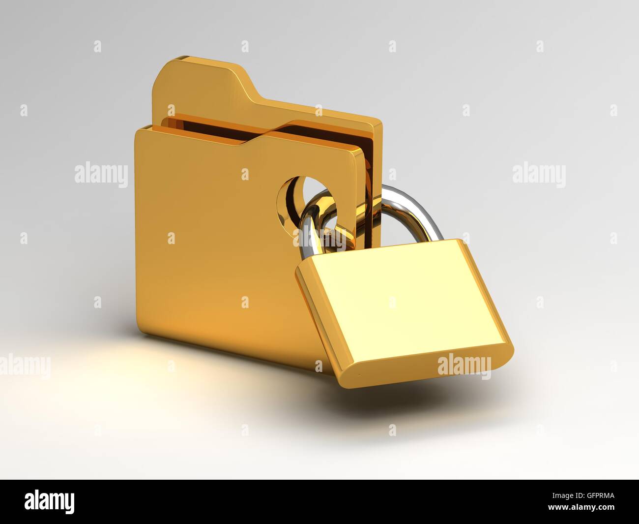 Computer icon for secure folder 3D illustration Stock Photo - Alamy