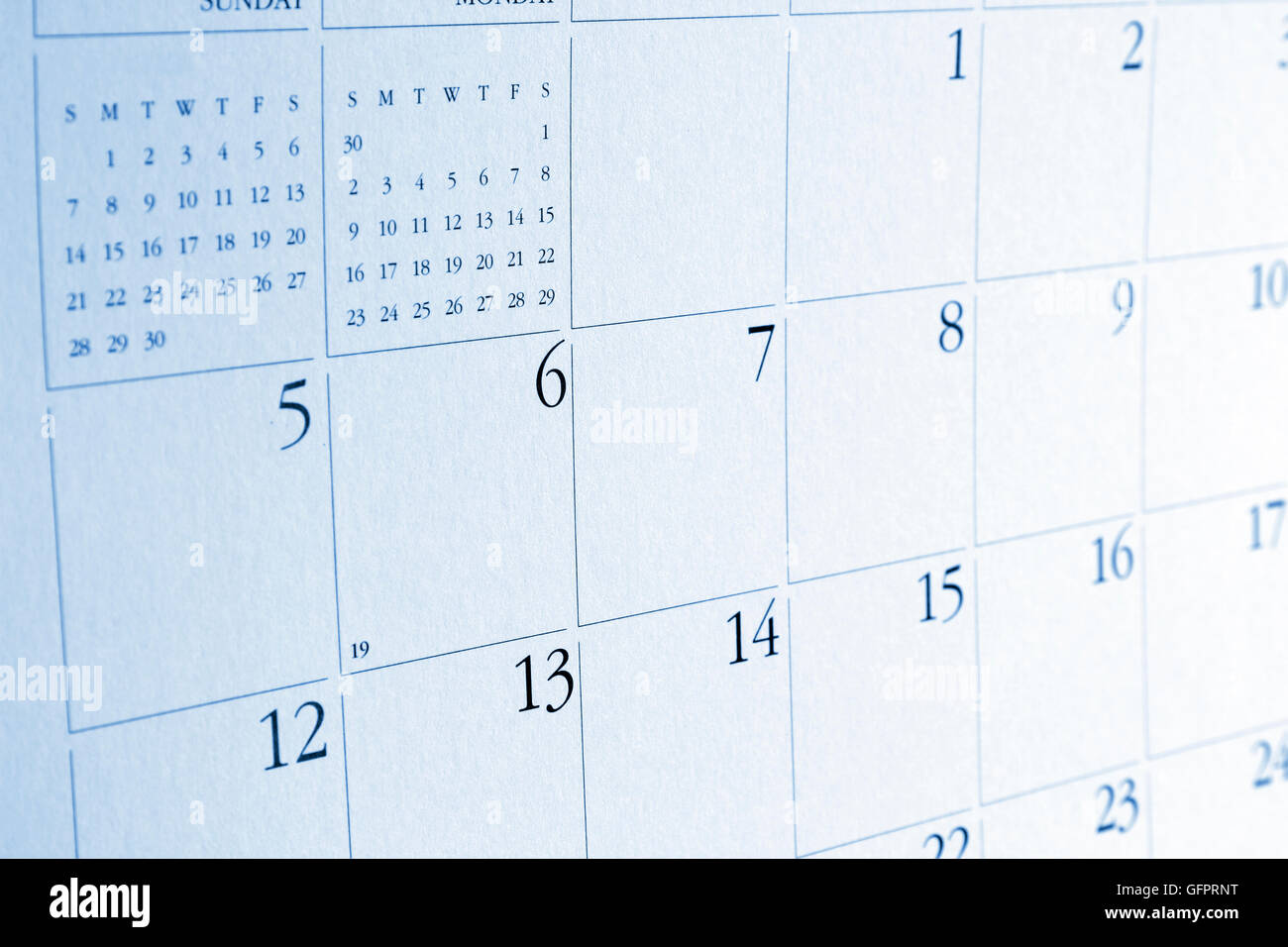 Closeup of numbers on calendar page Stock Photo - Alamy