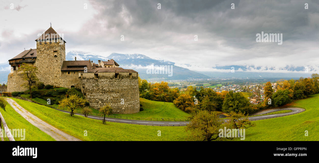 Panorama image of Vaduz Castle in Vaduz, Leichtenstein Stock Photo - Alamy