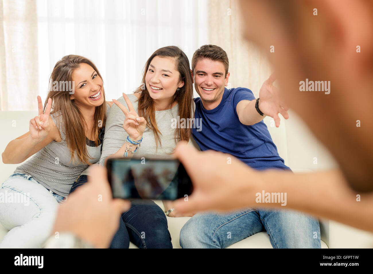 Friends Have A Fun Stock Photo - Alamy