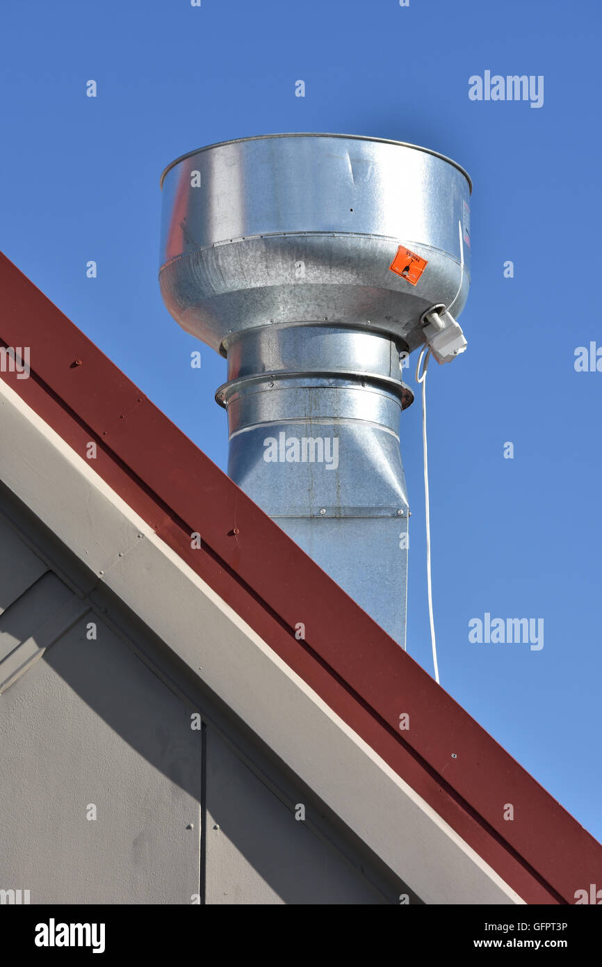 duct shiny sheet metal building roof Stock Photo - Alamy