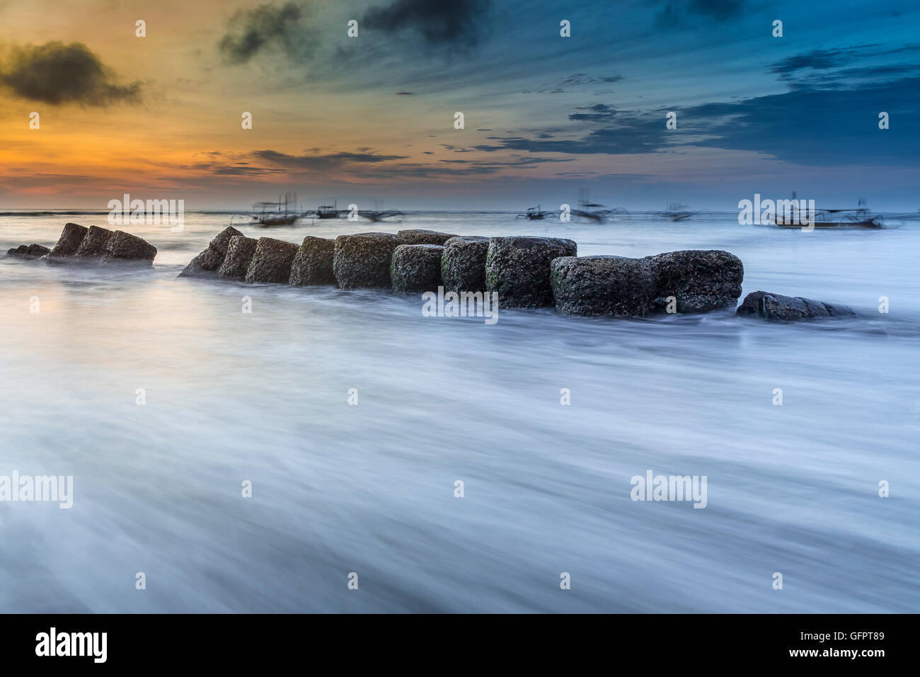 rock stone in ocean Stock Photo - Alamy
