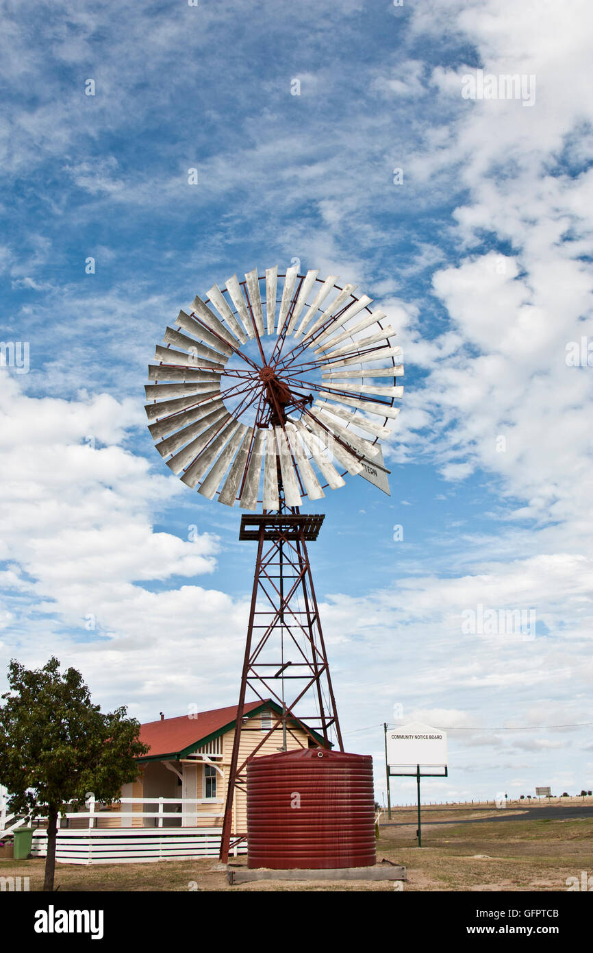 an old windmill used for pumping water Stock Photo - Alamy