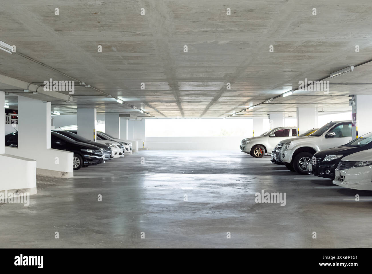 car park interior,parking area with perspective view Stock Photo - Alamy