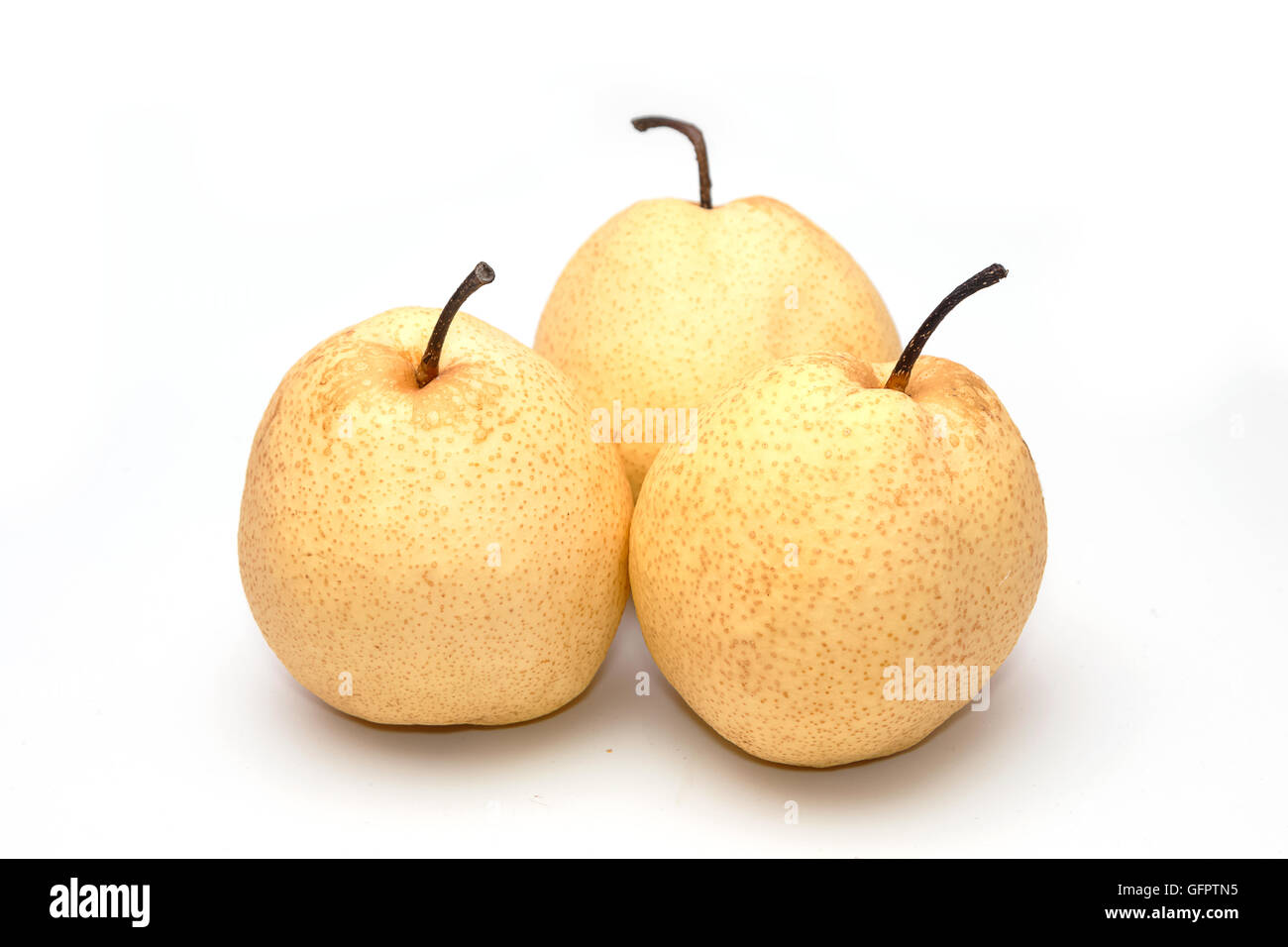Chinese pear on white background Stock Photo - Alamy