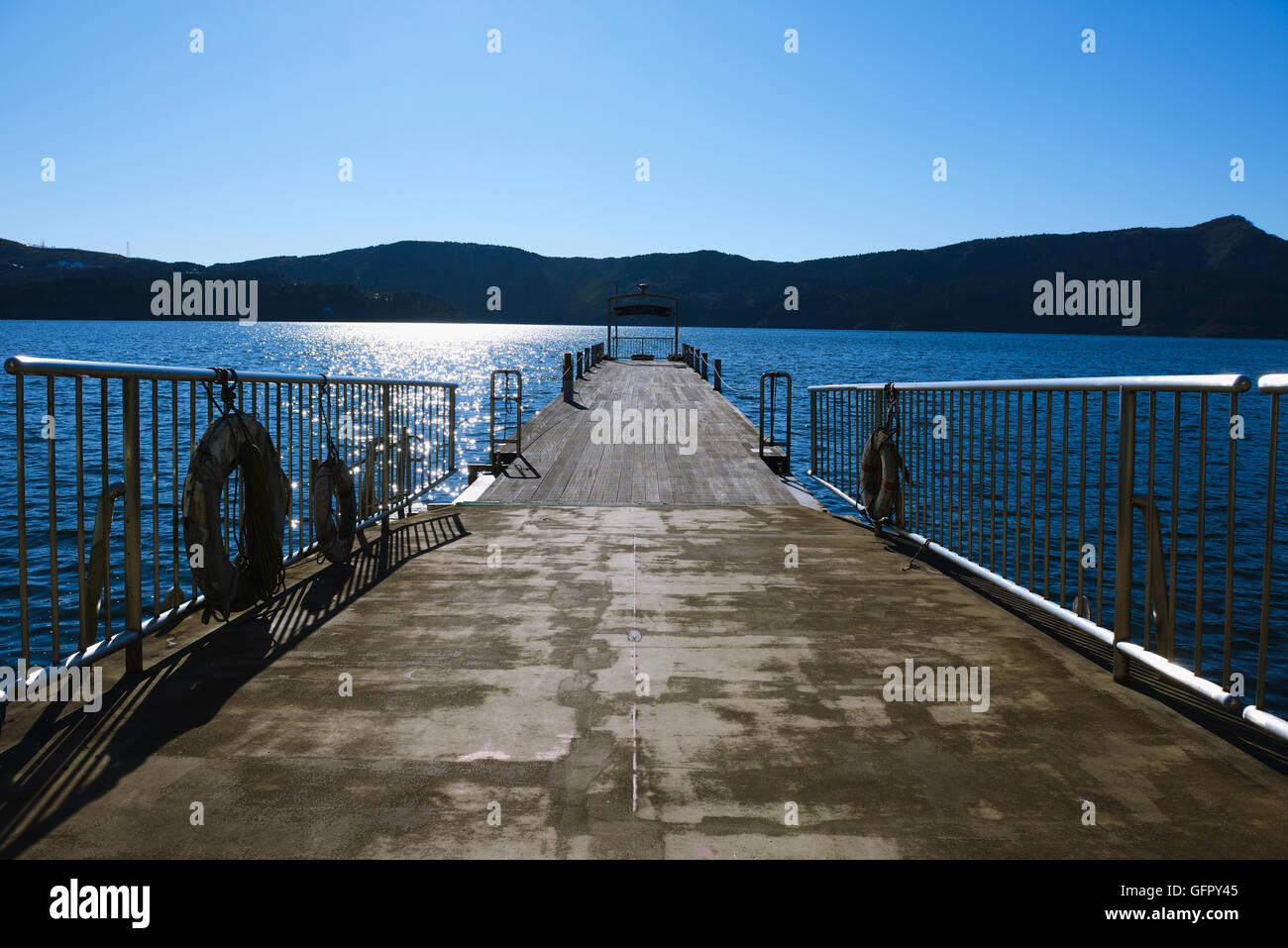 Lake Ashi in the Winter morning, Hakone, Japan Stock Photo - Alamy