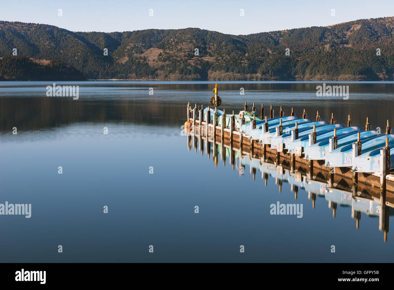Lake Ashi in the Winter morning, Hakone, Japan Stock Photo - Alamy