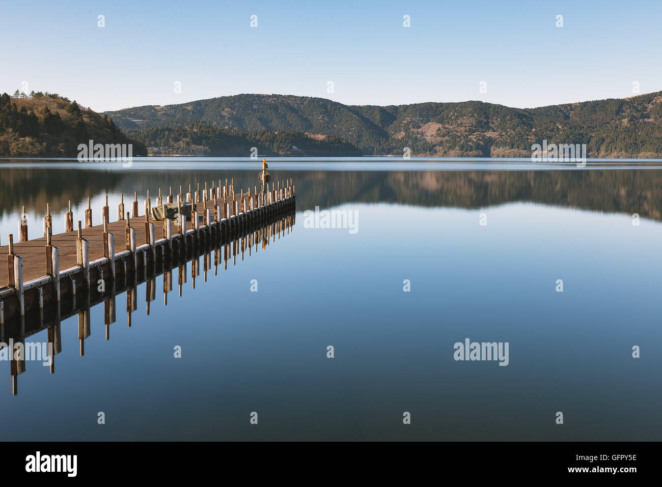 Lake Ashi in the Winter morning, Hakone, Japan Stock Photo - Alamy