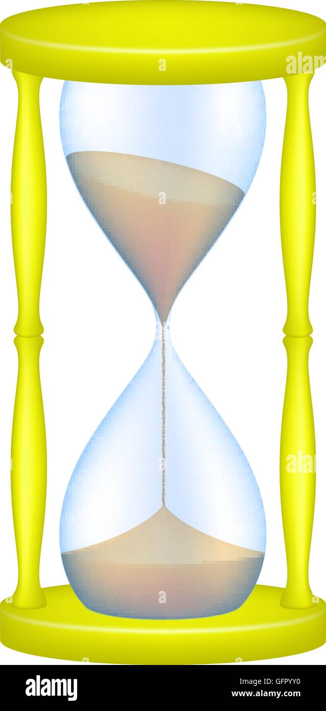 Sand glass in yellow design and blue glass Stock Vector Image & Art - Alamy