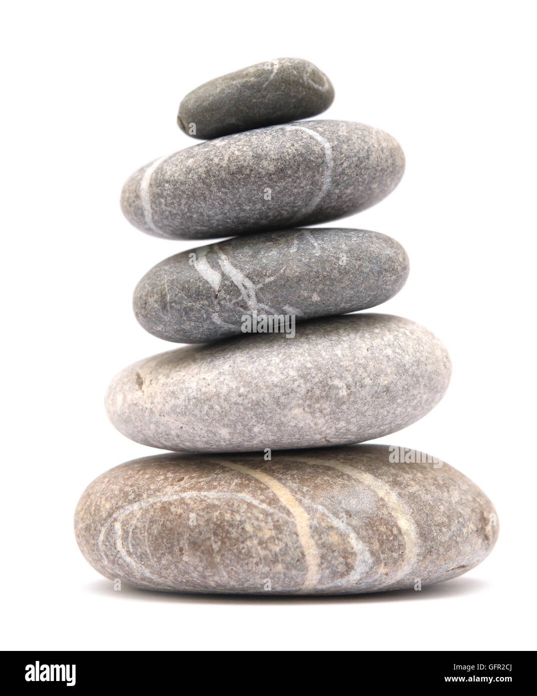 balancing stone tower isolated on white background Stock Photo - Alamy