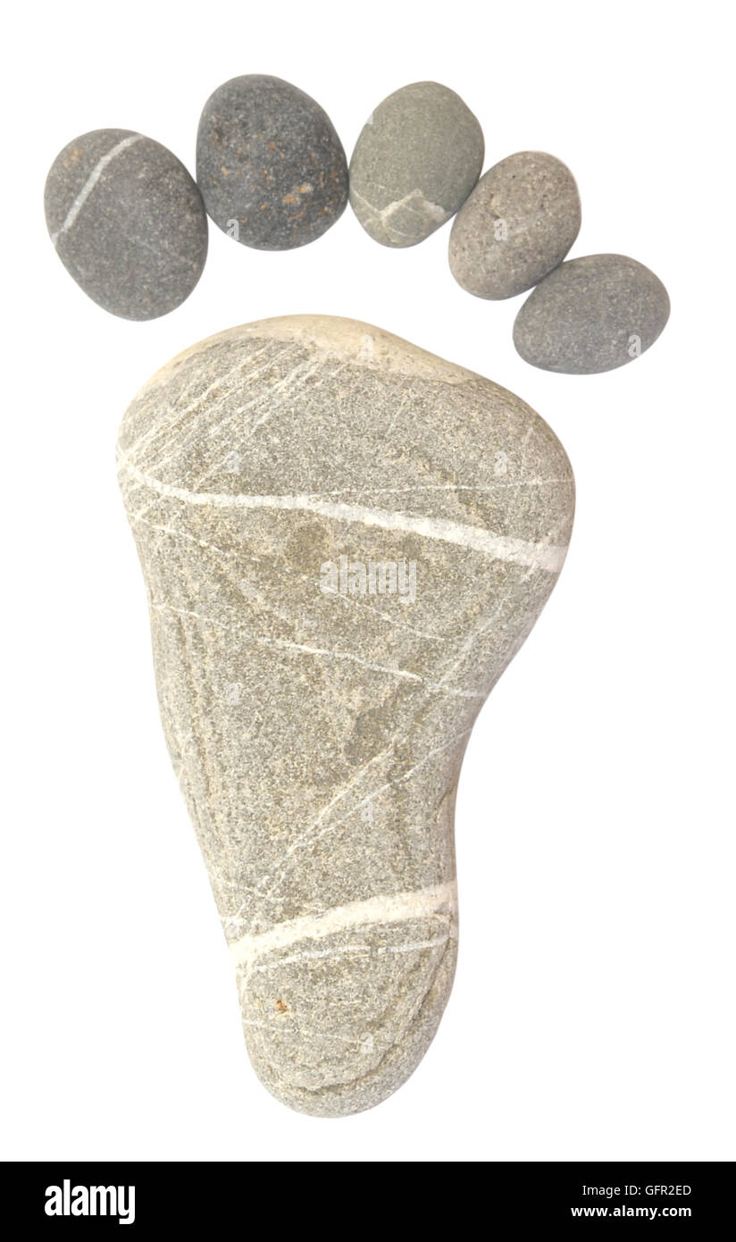 stone foot isolated on white background Stock Photo - Alamy
