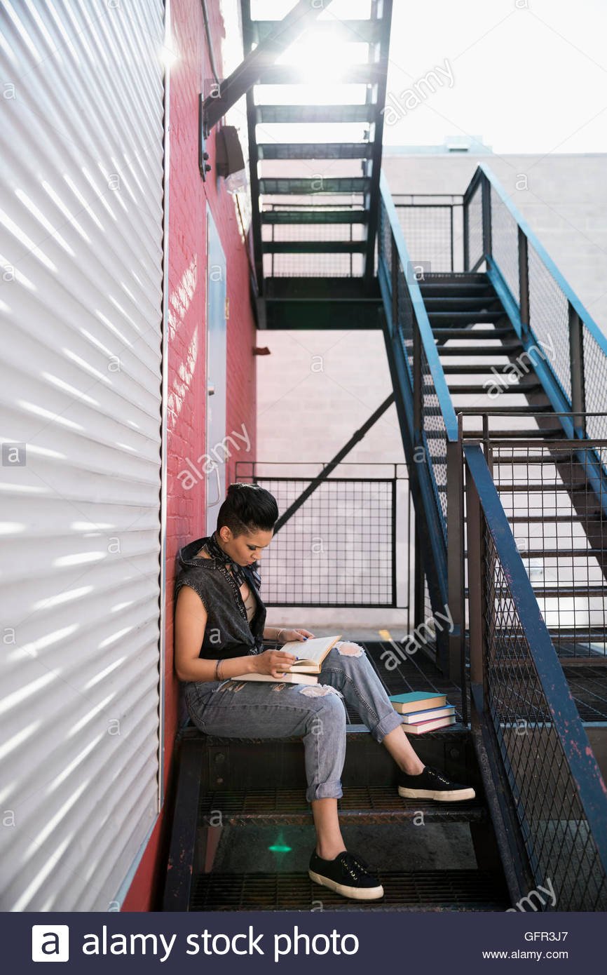 Stair with young people hi-res stock photography and images - Alamy