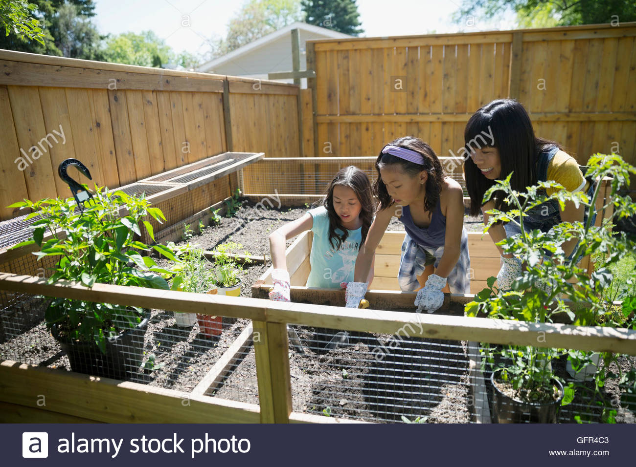 Mother and daughters gardening hi-res stock photography and images - Alamy