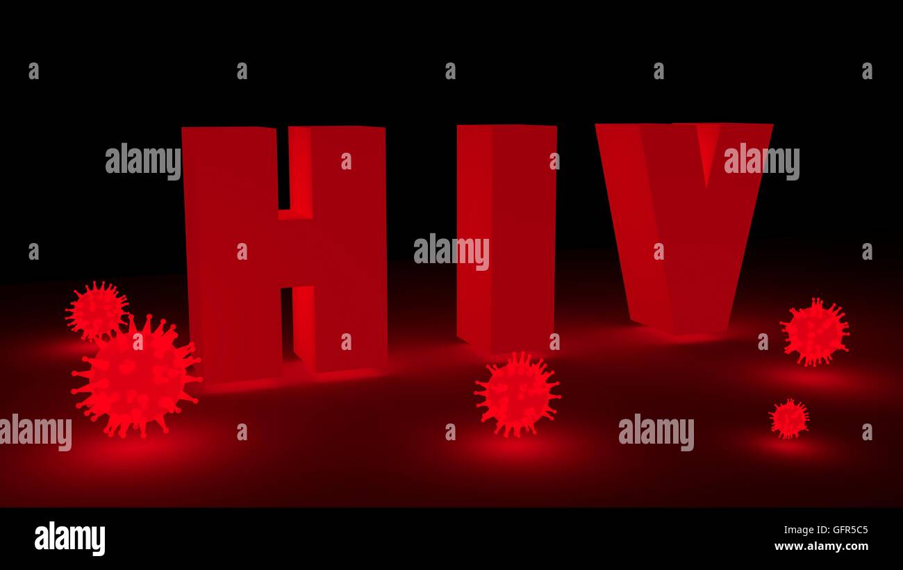 Abstract virus image on backdrop and hiv text. HIV virus danger ...