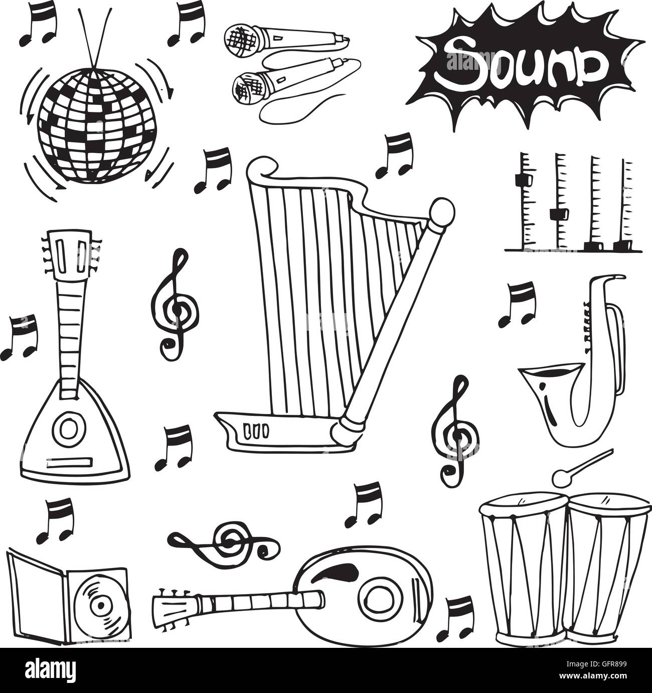 Doodle of object music set Stock Vector Image & Art - Alamy