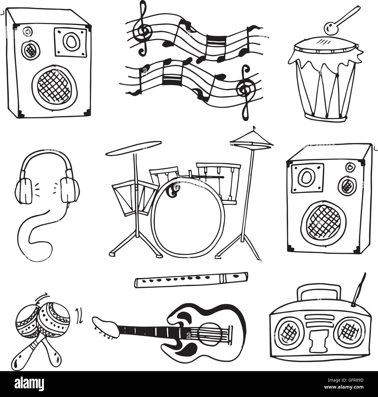 Doodle of music object hand draw Stock Vector Image & Art - Alamy