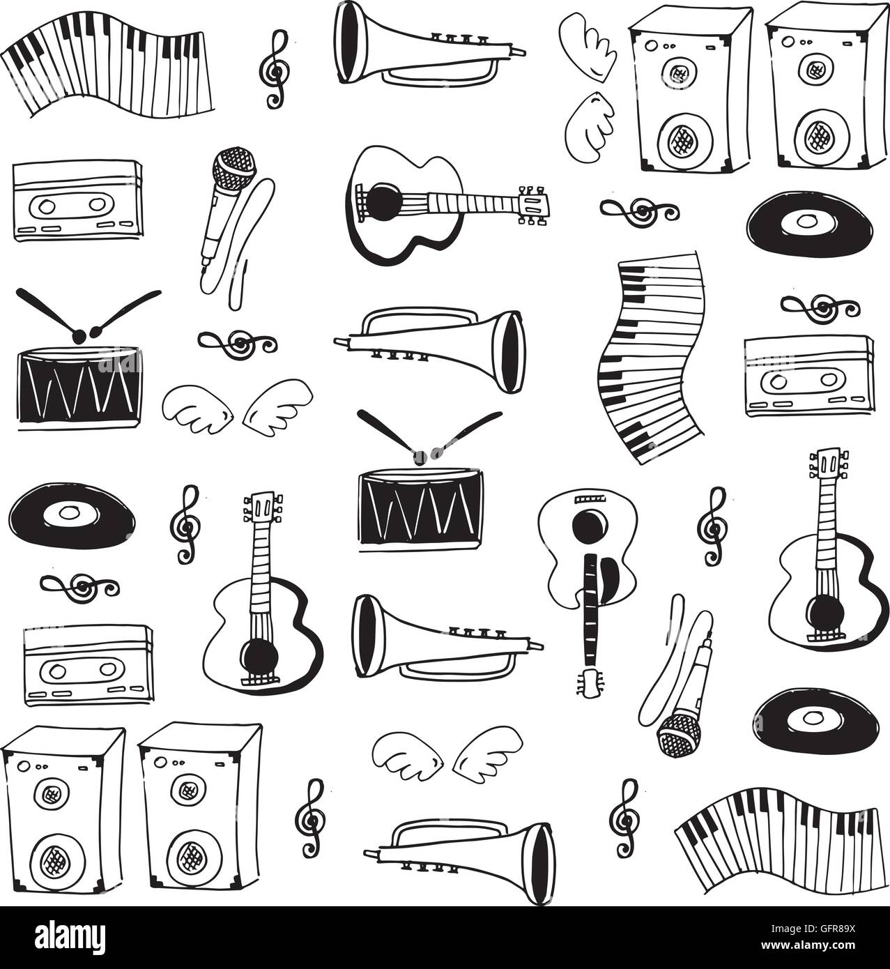 Doodle of element music set Stock Vector Image & Art - Alamy