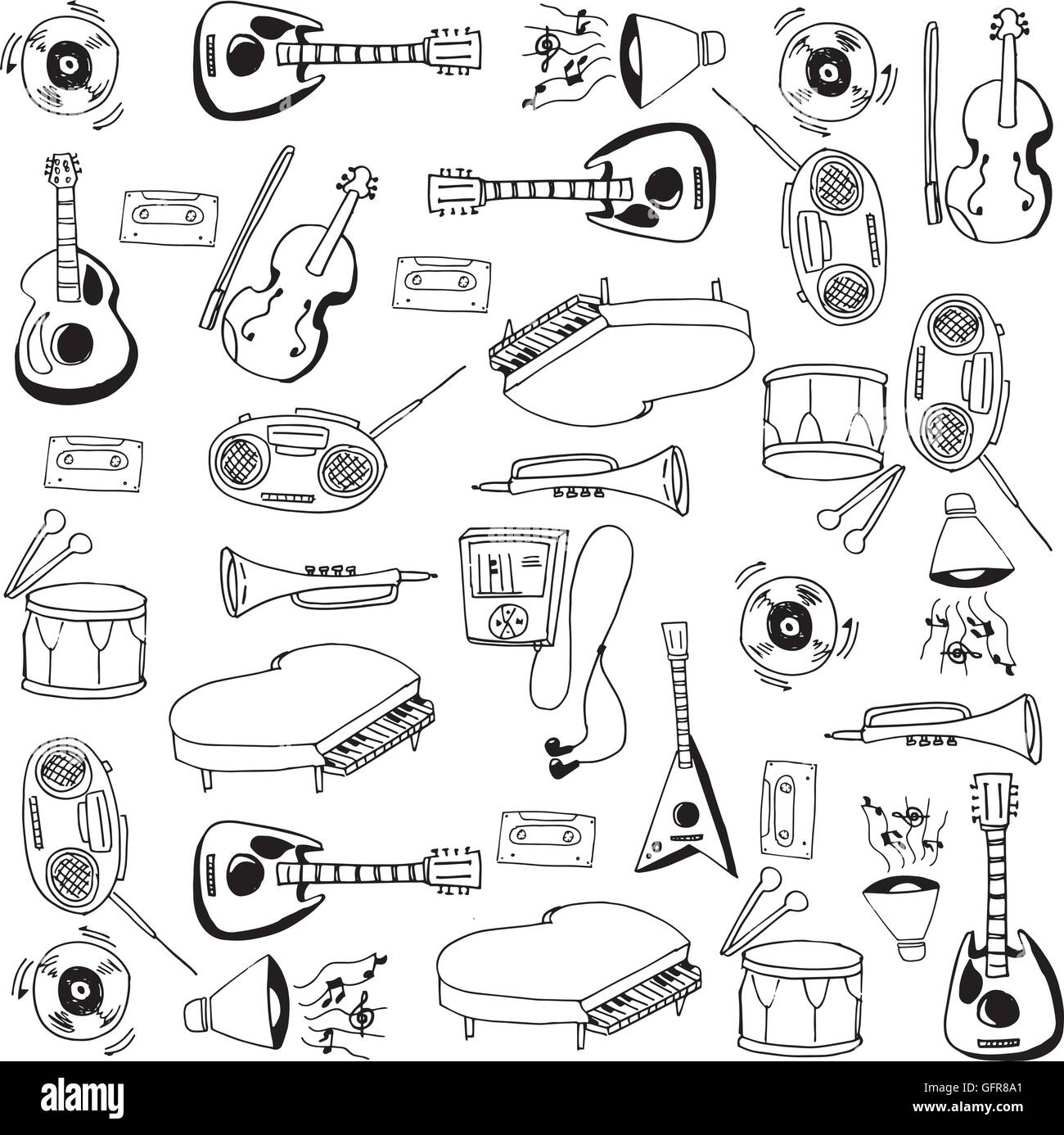Doodle of element music set Stock Vector Image & Art - Alamy