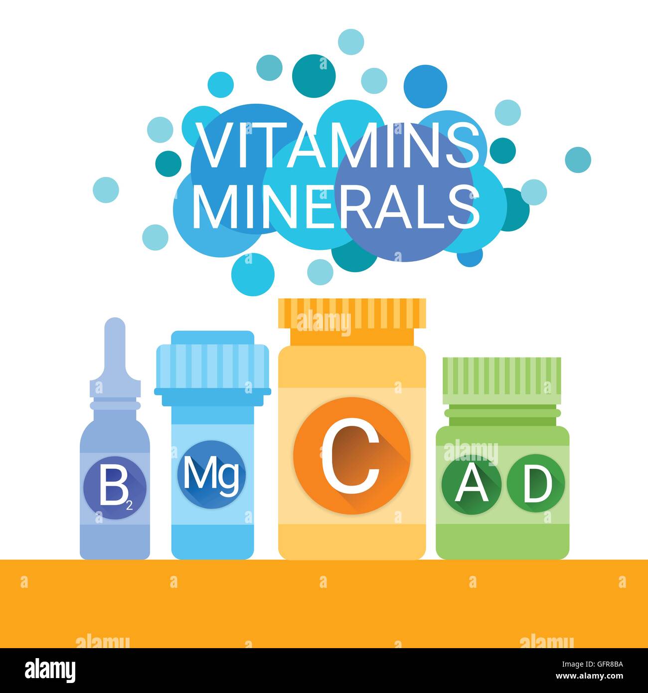 Bottle Of Essential Chemical Elements Nutrient Minerals Vitamins Stock ...