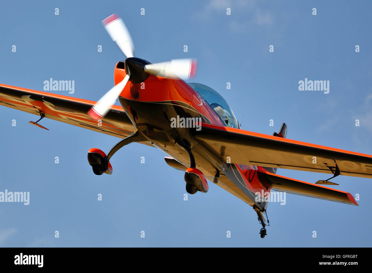 One plane of the Blades aerobatics display team landing at RAF Benson ...