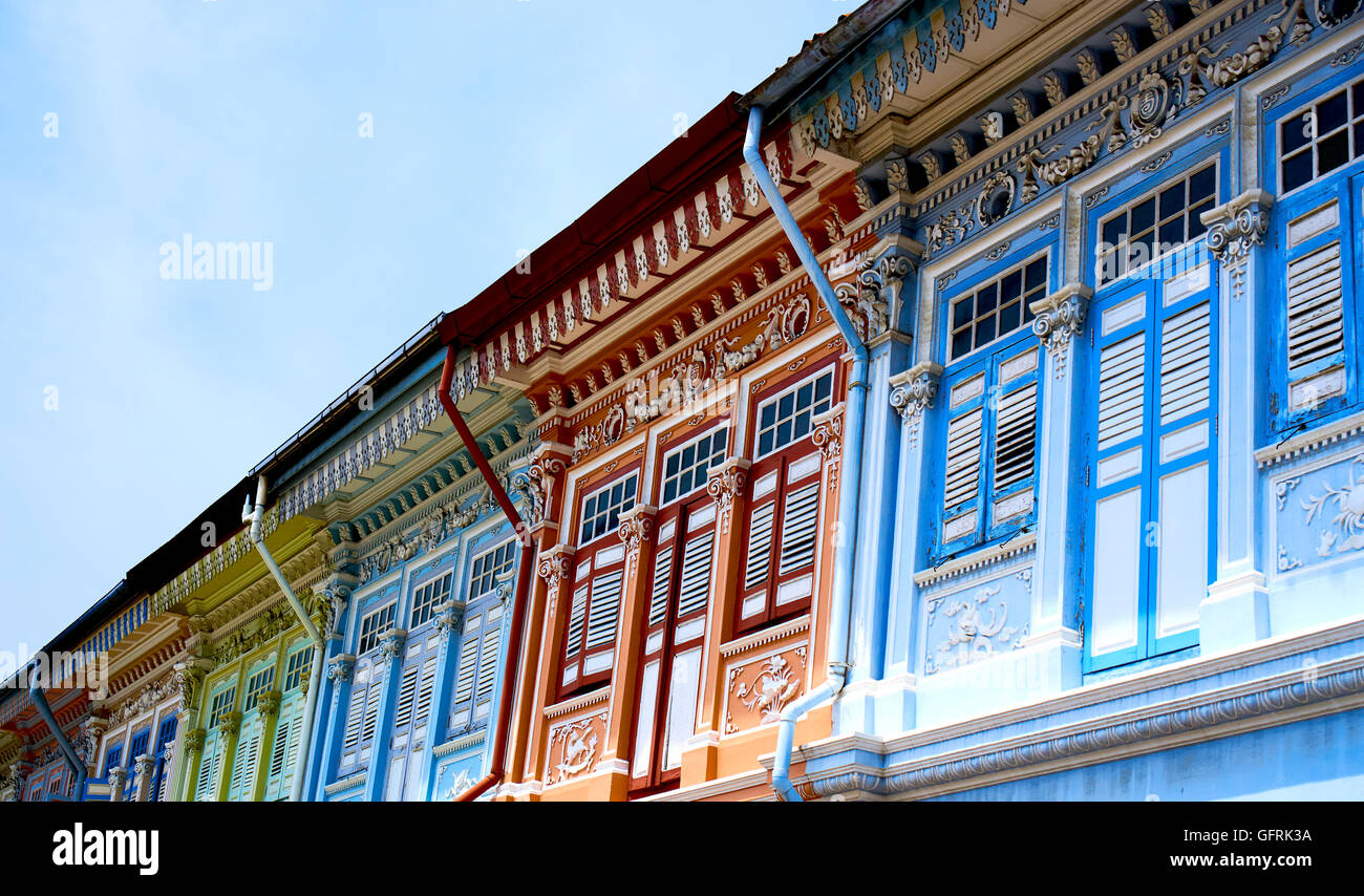 colorful peranakan heritage house at joo chiat road singapore Stock ...