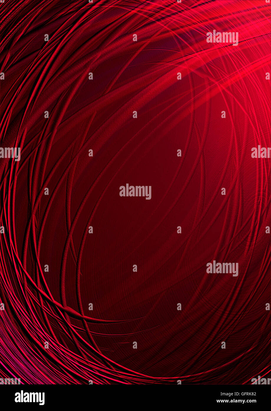 Twisted and crossing shining red stripes on dark red background Stock ...