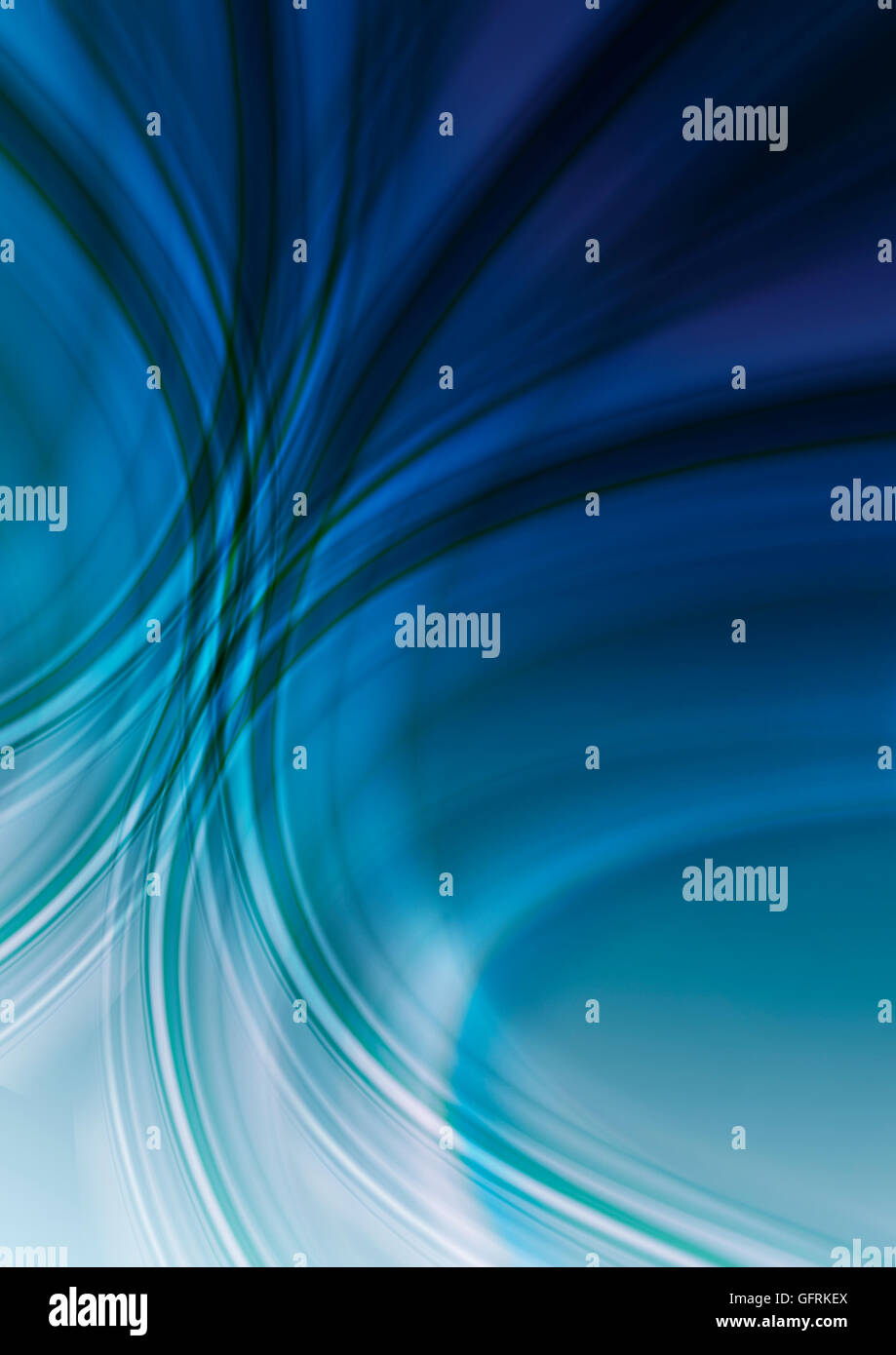 Ultramarine blue background with intersecting green and white oval ...
