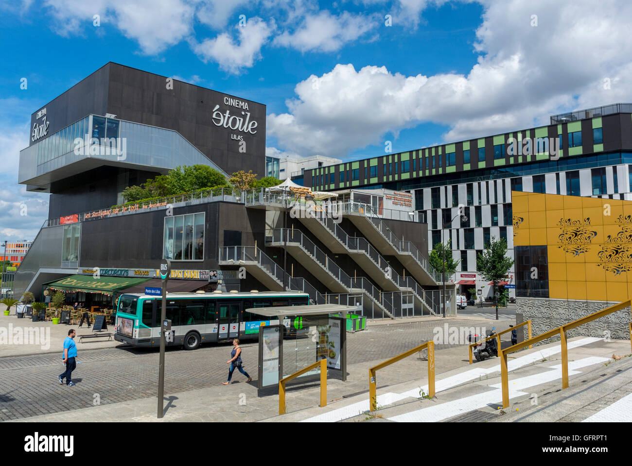 Paris, France, Suburbs, Street Scenes, Bus Stop Station, Modern ...