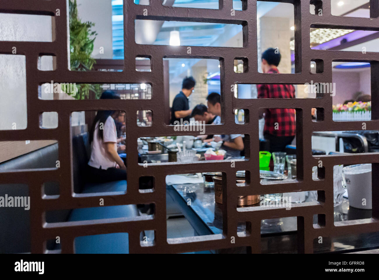 Paris, France, Unusual Angle looking through decor, Chinese People ...