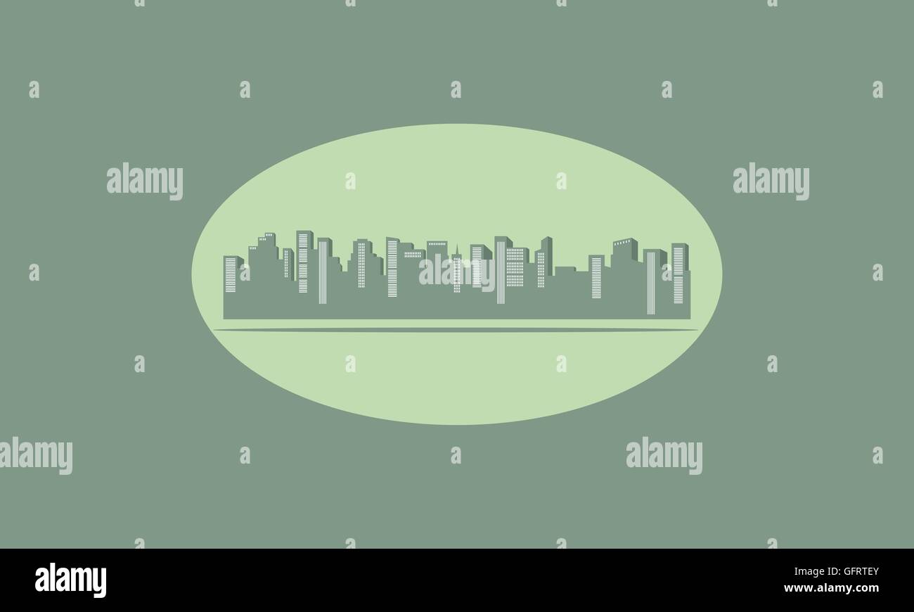 Silhouette of flat city Stock Vector Image & Art - Alamy