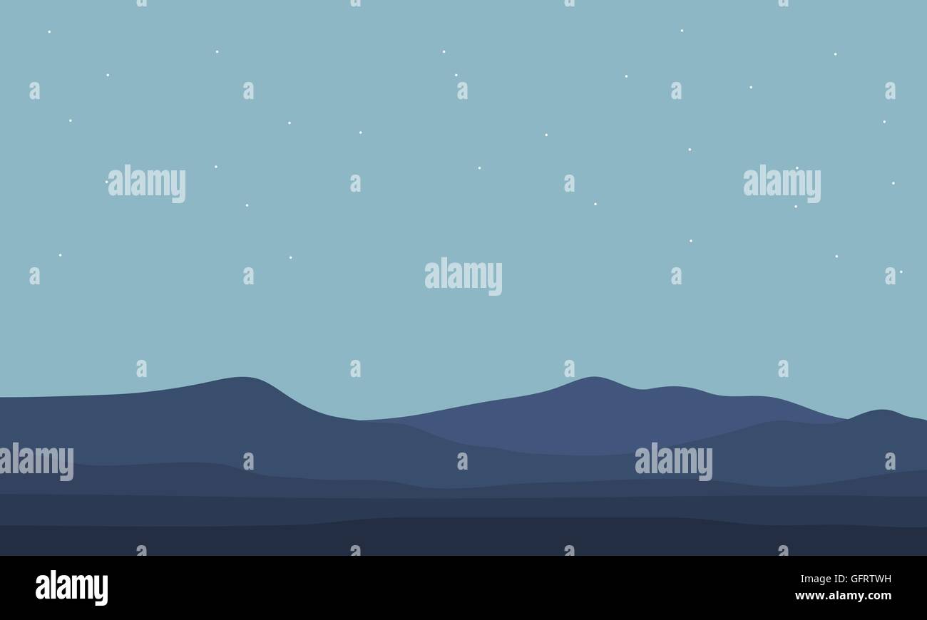 Vector illustration landscape of hill silhouettes Stock Vector Image ...