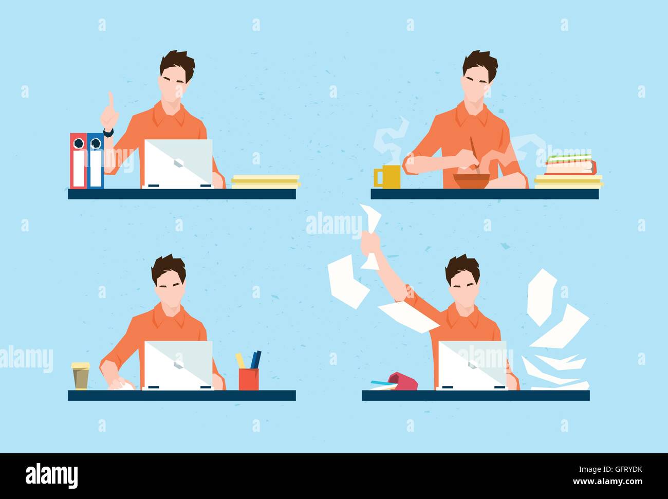 Freelancer daily routine Stock Vector Images - Alamy