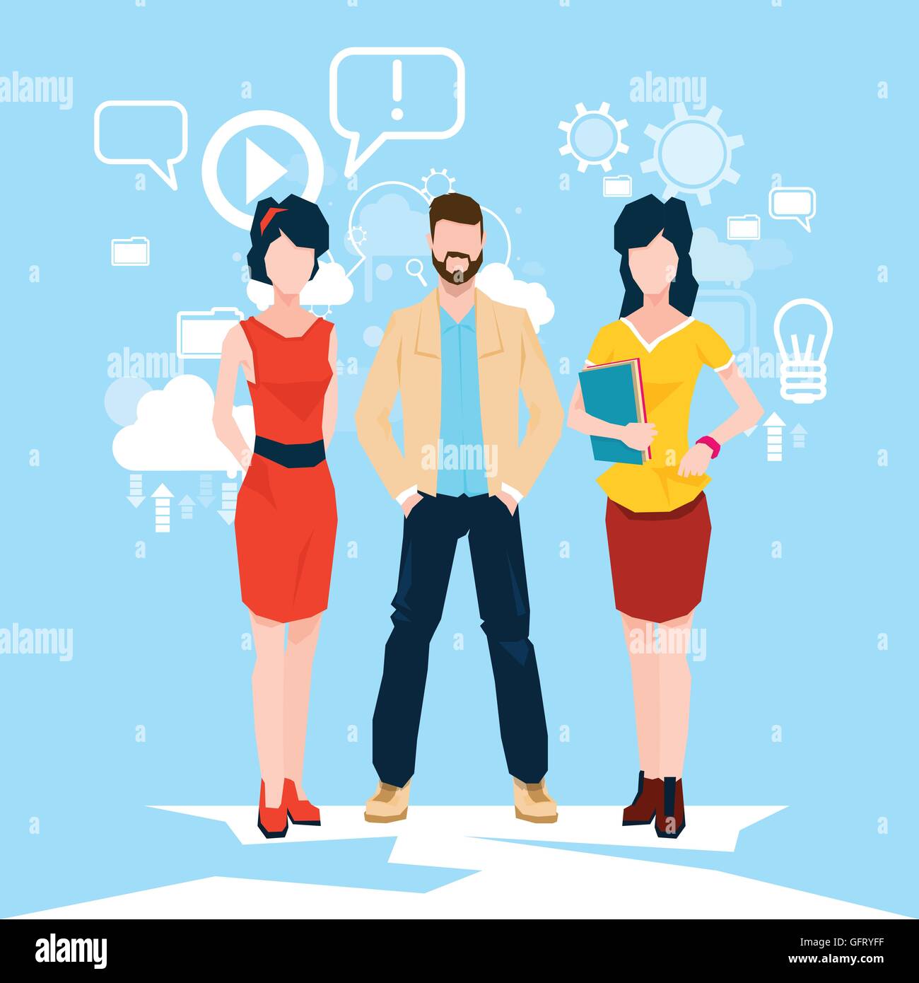 Business People Group Team Internet Technology Background Stock Vector ...