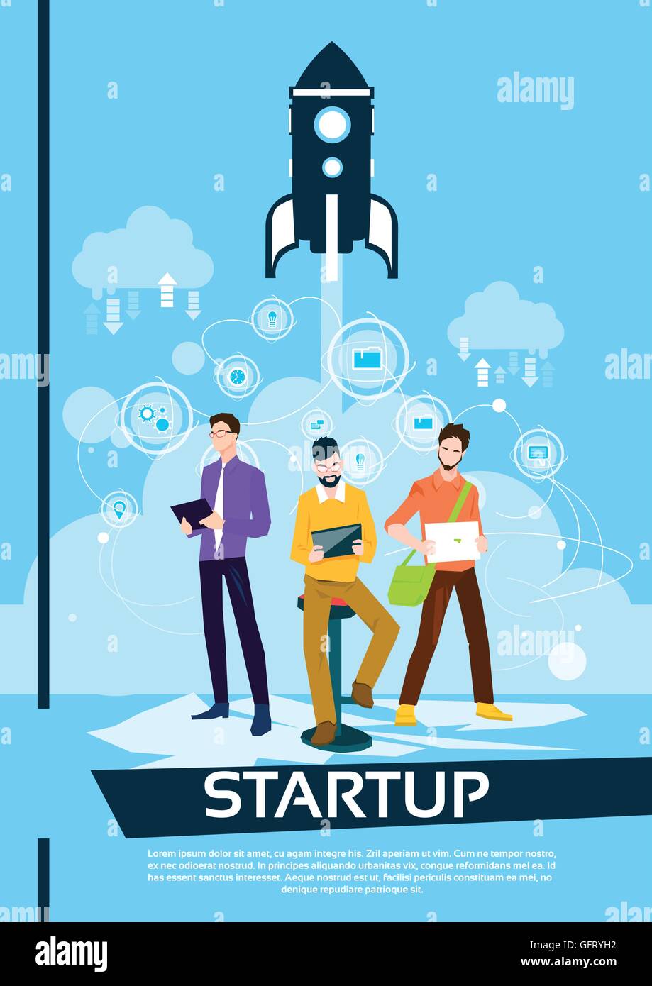 Business People Group Working Teamwork Startup Concept Stock Vector ...