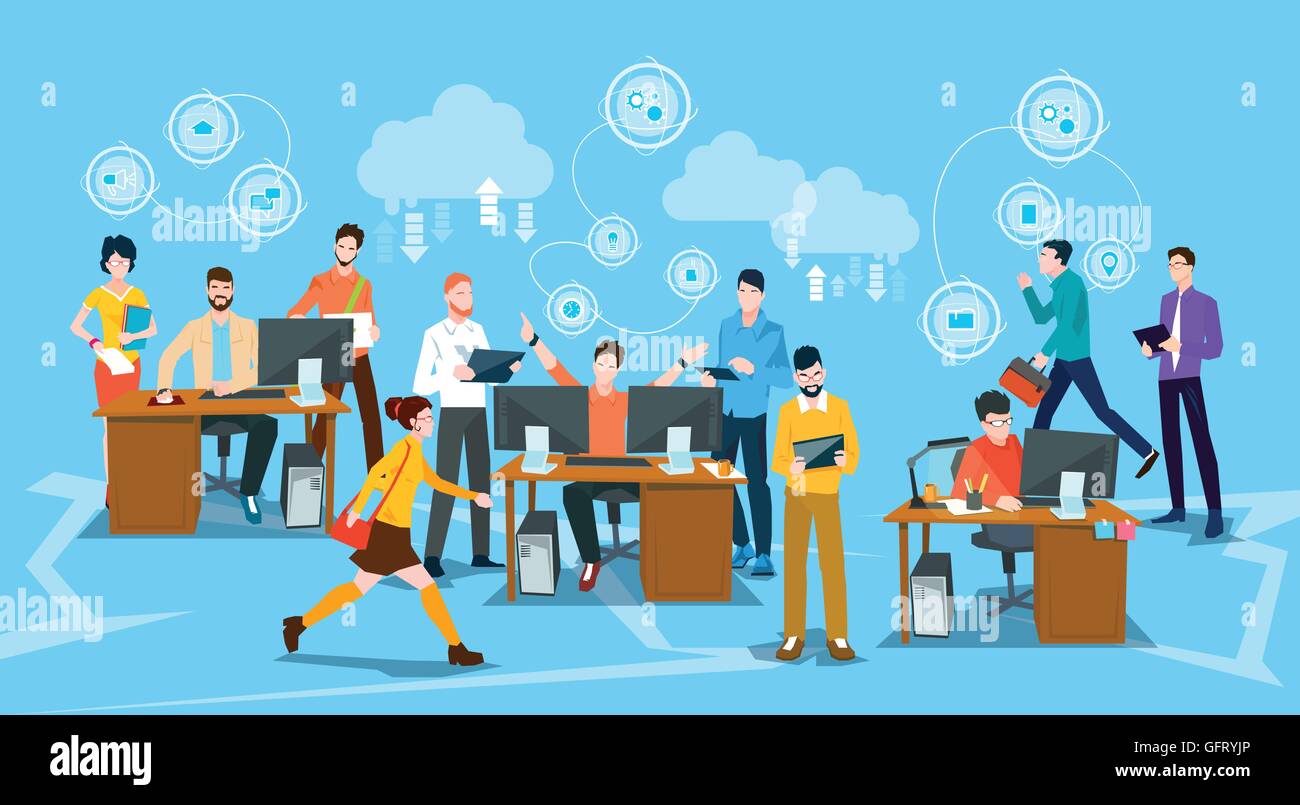 Business People Crowd Workplace Office Stock Vector Image & Art - Alamy